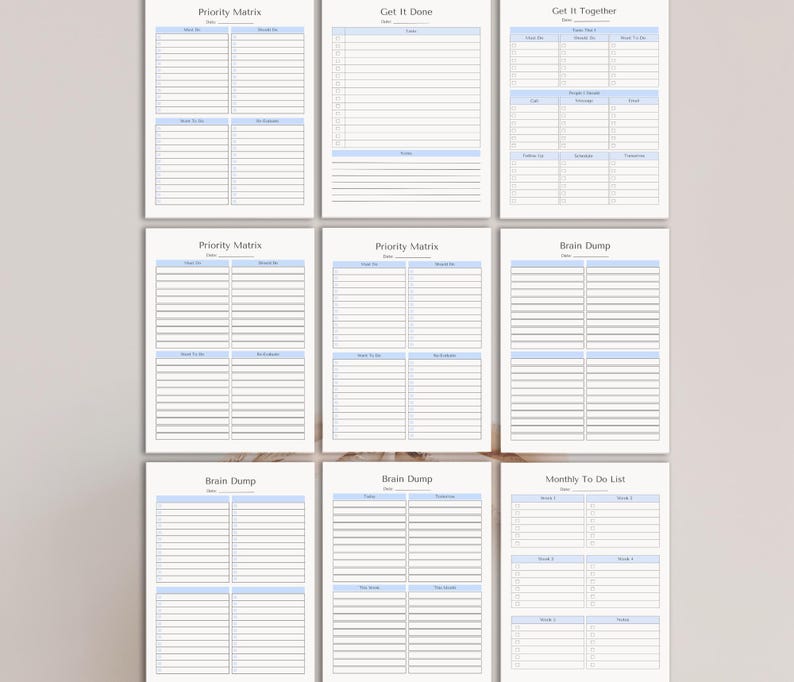 Brain Dump Bundle | Digital Brain Dump Worksheets | Printable Mental ...