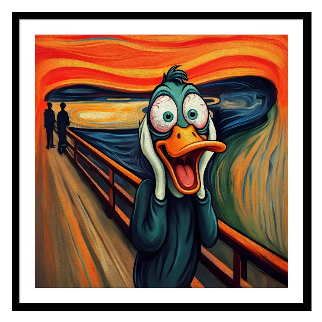 The Cartoon Duck Screams - Funny Duck Painting Inspired by the Scream ...