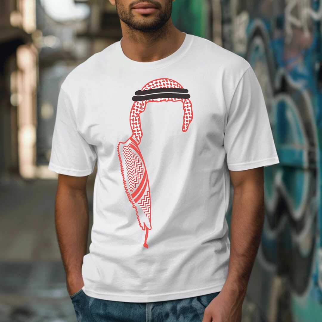 Traditional Arab Shemagh & Agal Tee – Cultural Headwear Graphic Shirt ...