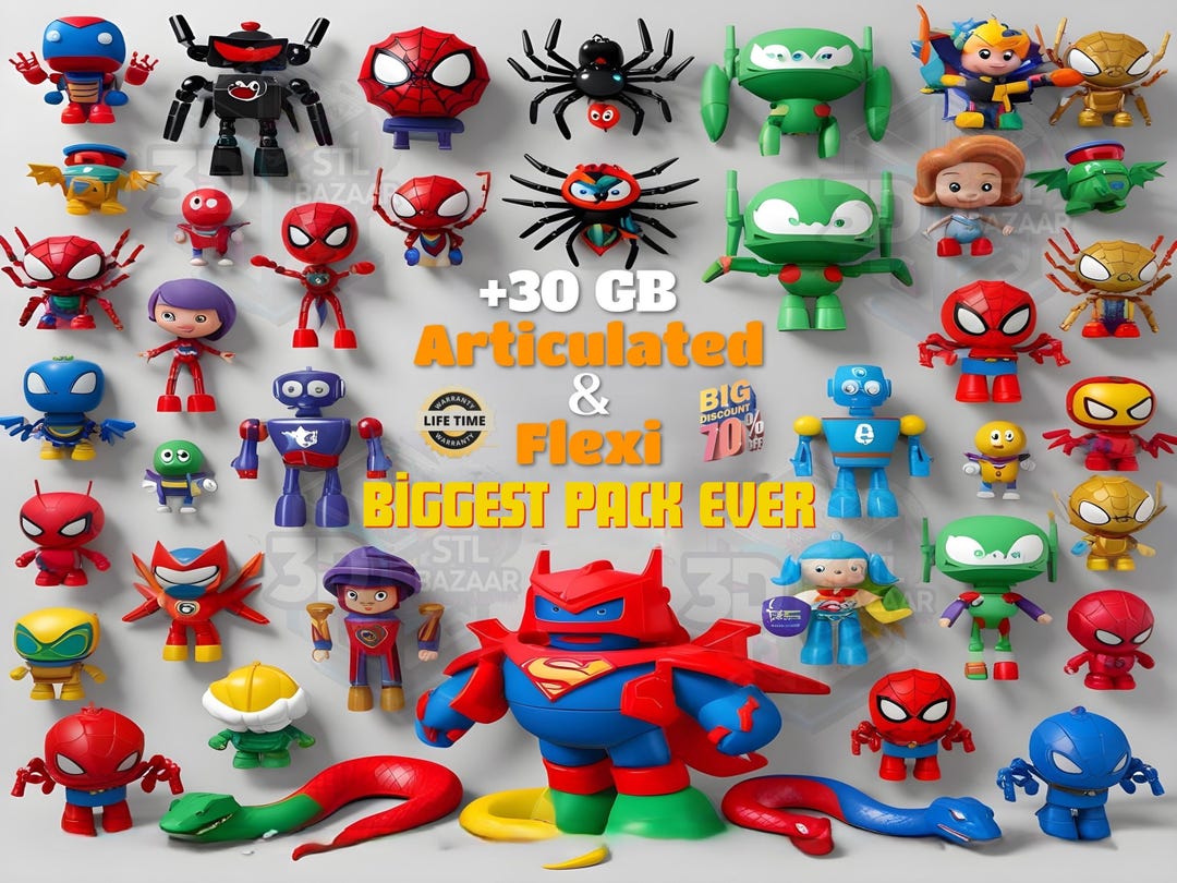 Articulated STL Pack & Flexi STL Bundle – High-quality Poseable Moving ...