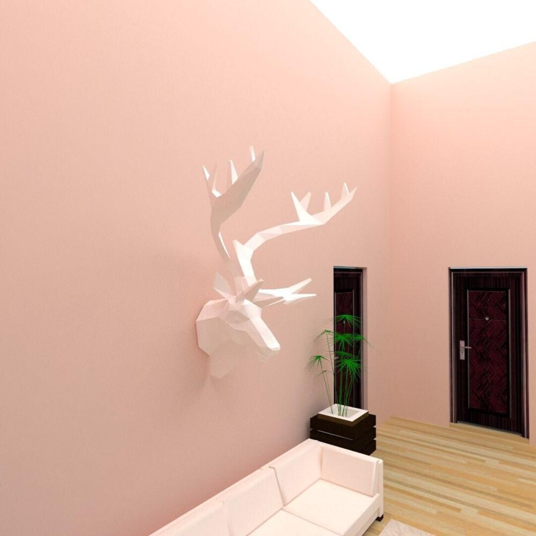 Caribou Trophy Head, 3D Puzzle DIY, Home Decor, Digital Download ...