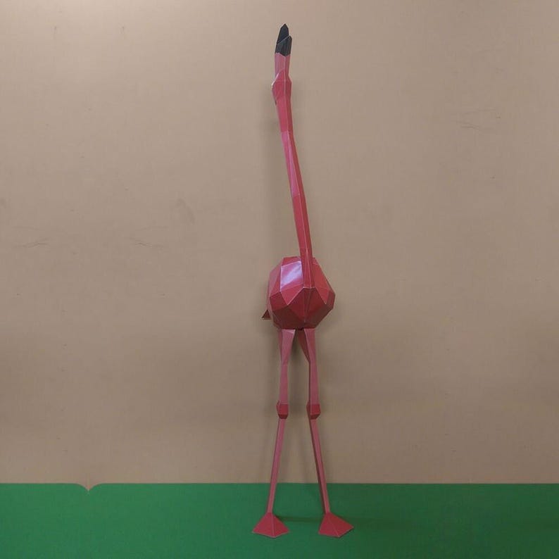 Papercraft Flamingo, 3D Paper Craft Model, DIY Paper Sculpture, Wall ...