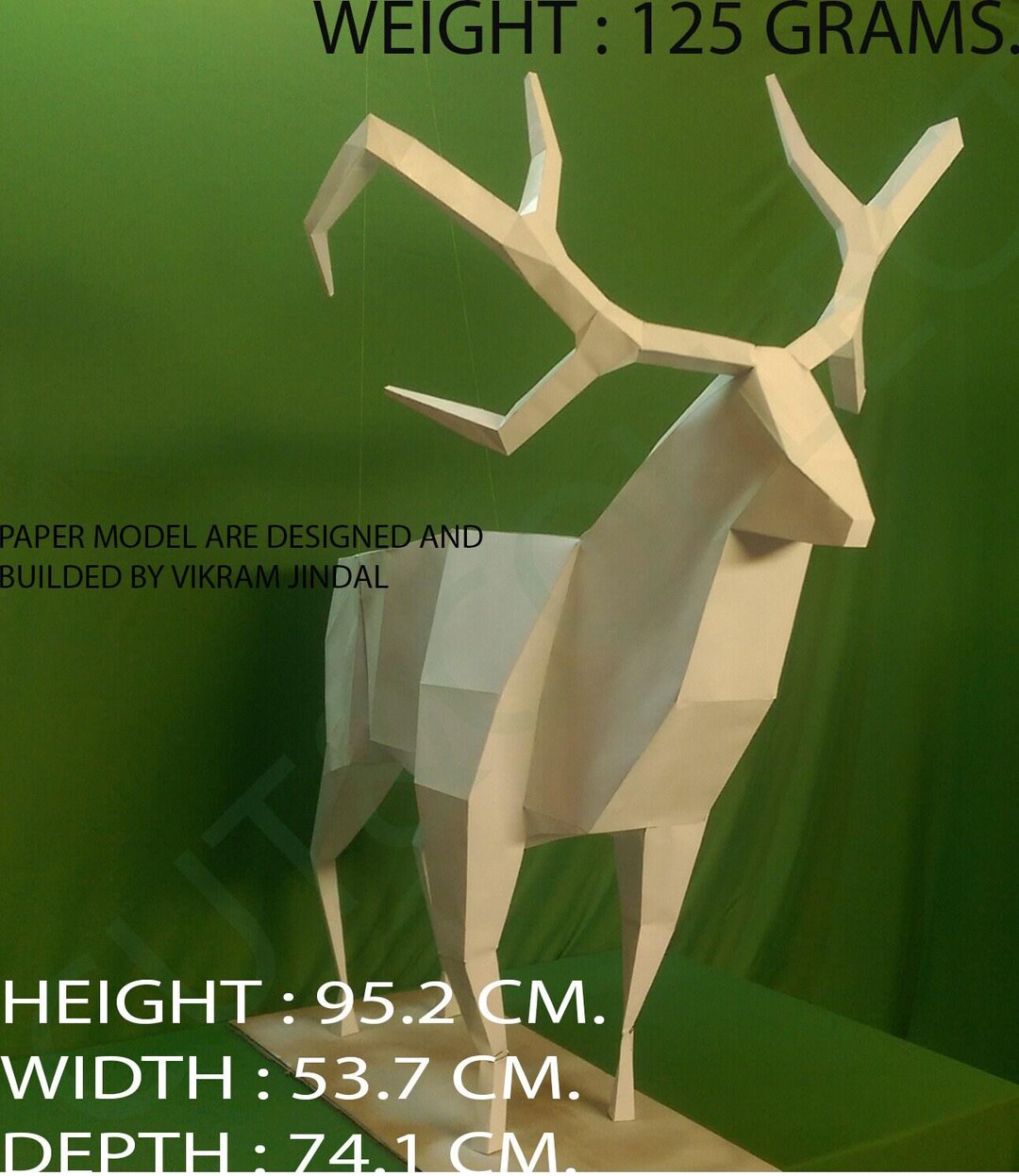 Papercraft Stag PDF for Printer, 3D Stag Paper Craft, DIY Craft Kit ...