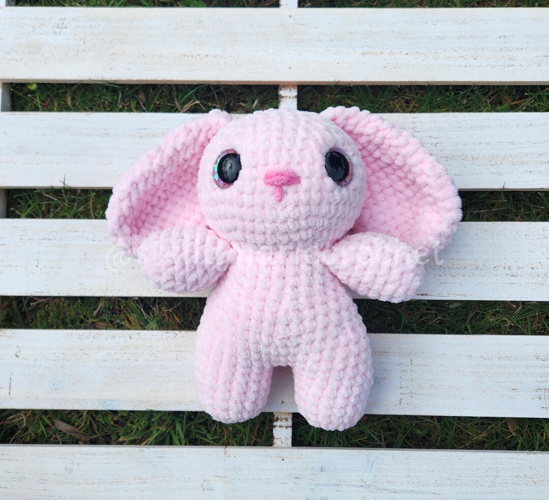Pink Bunny Crochet Plushie - Ready to Ship - Etsy