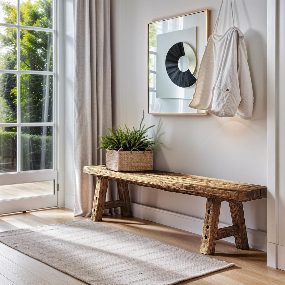 Reclaimed Wood Entry Bench Rustic Wood Bench Custom Entryway Bench ...