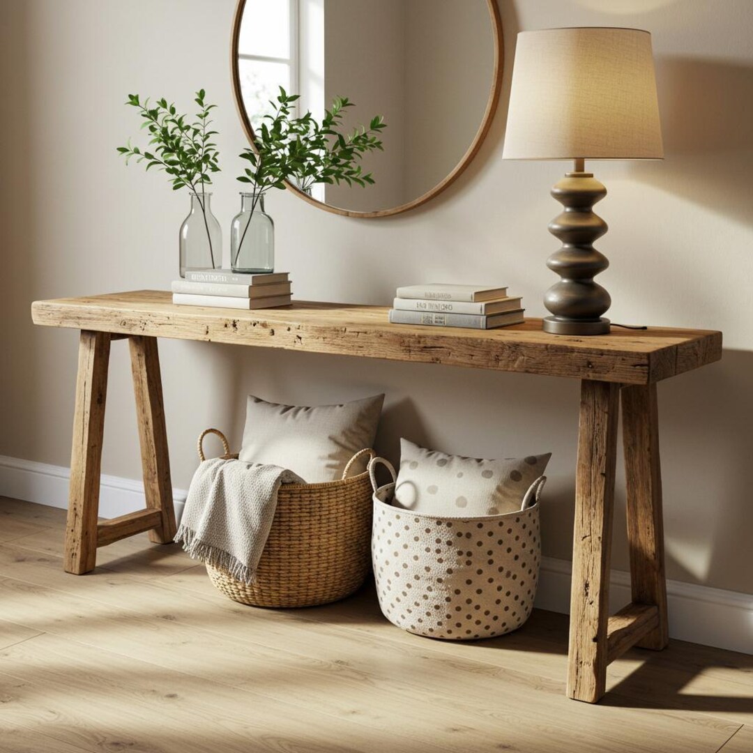 Reclaimed Wood Console Table for Entryway Rustic Console Table Custom ...