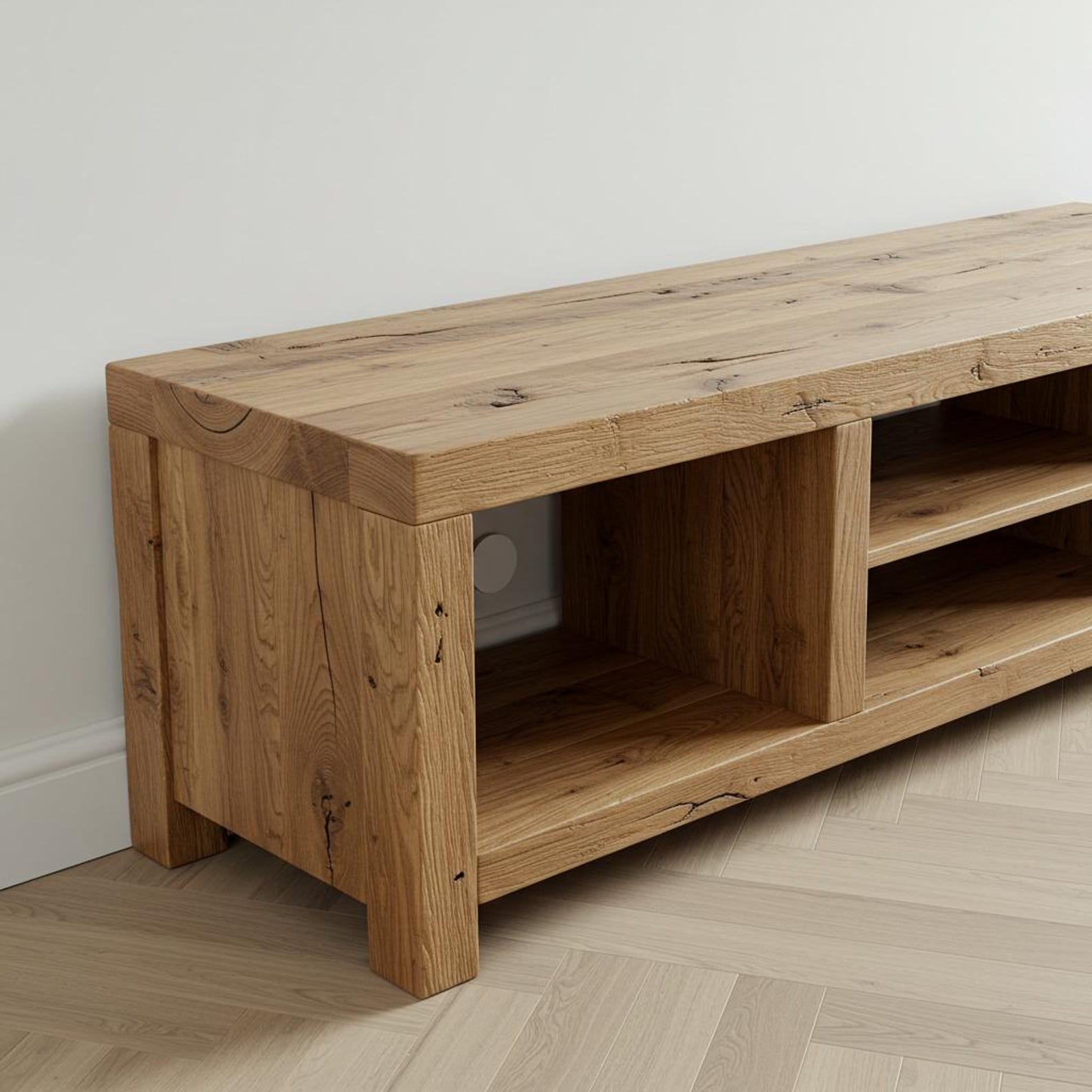 Rustic Tv Stand With Shelving Reclaimed Wood Tv Stand With Storage ...