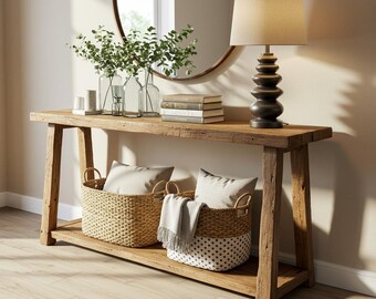 Rustic Console Table for Entryway Narrow Console Table Reclaimed Wood ...