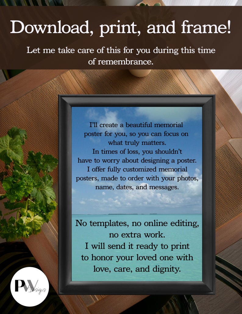 Custom Military Funeral Poster, American Flag Memorial Sign (digital ...