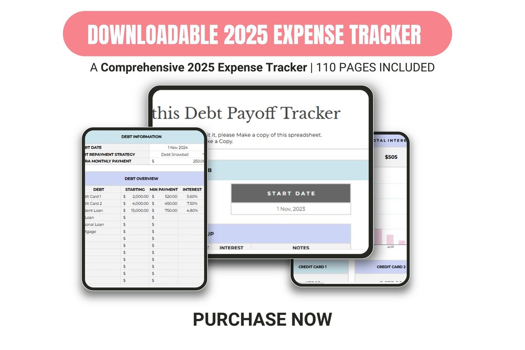 Debt Payout Digital Spreadsheet | Downloadable PDF for Debt Management ...