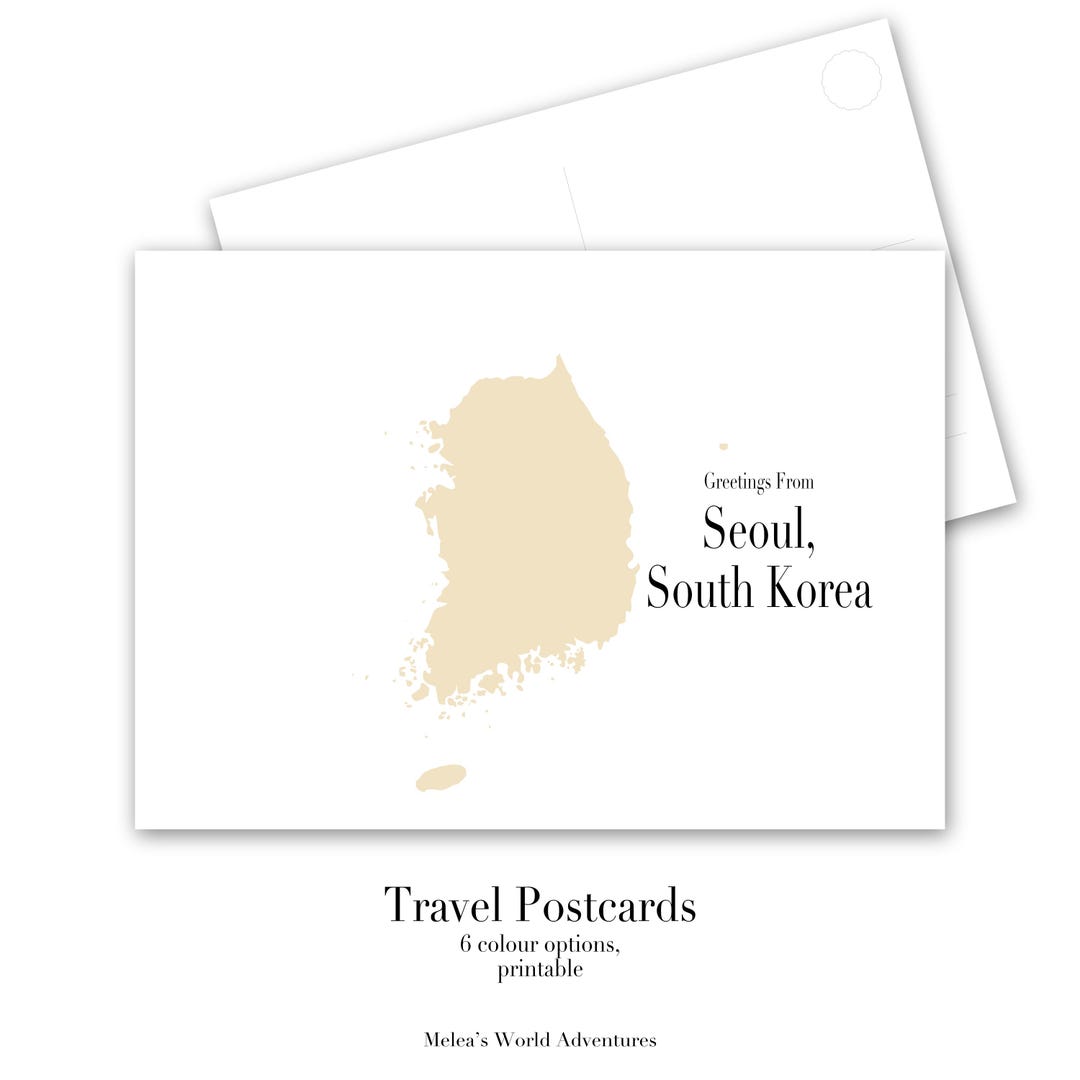 Printable Digital Postcard Seoul, South Korea Postcard World Travel ...
