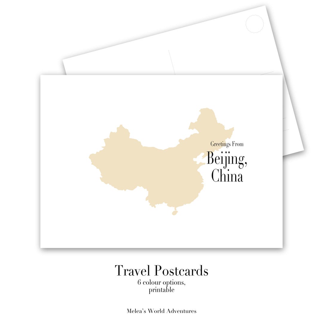 Printable Digital Postcard Beijing China Postcard World Travel Asia ...