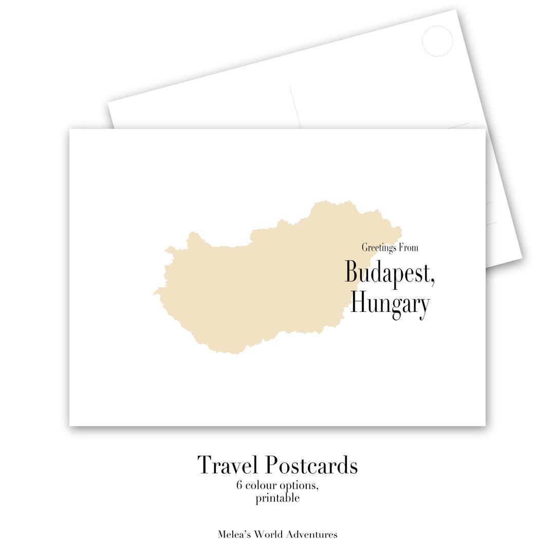 Printable Digital Postcard Budapest, Hungary Postcard World Travel ...