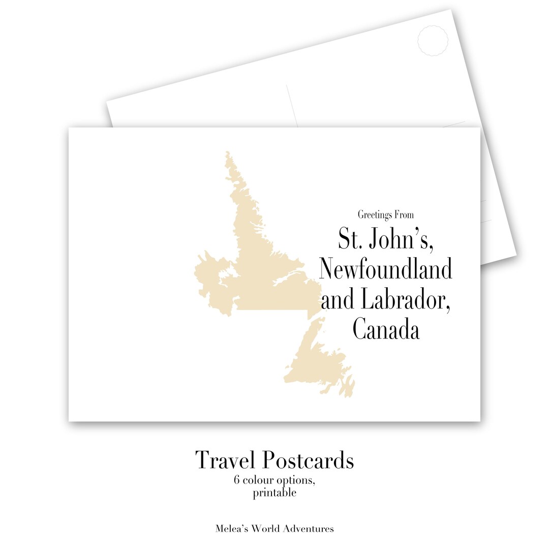 Printable Digital Postcard St. John’s Newfoundland and Labrador Canada ...