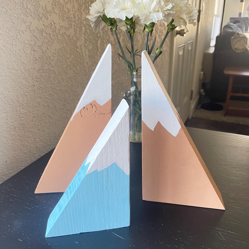 Mountain Bookends - Etsy