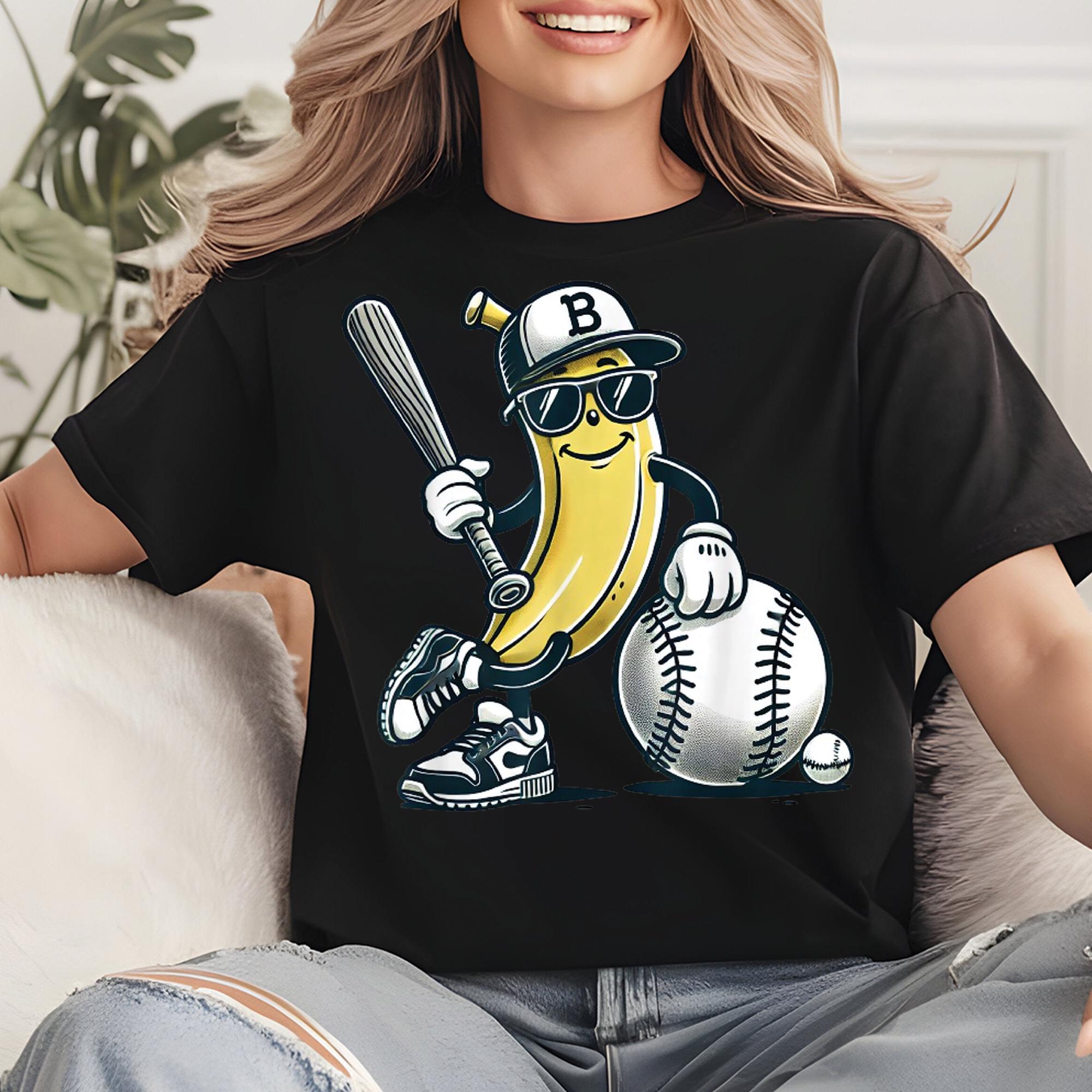 Funny Baseball Banana PNG | Cool Sports Cartoon Digital Download ...
