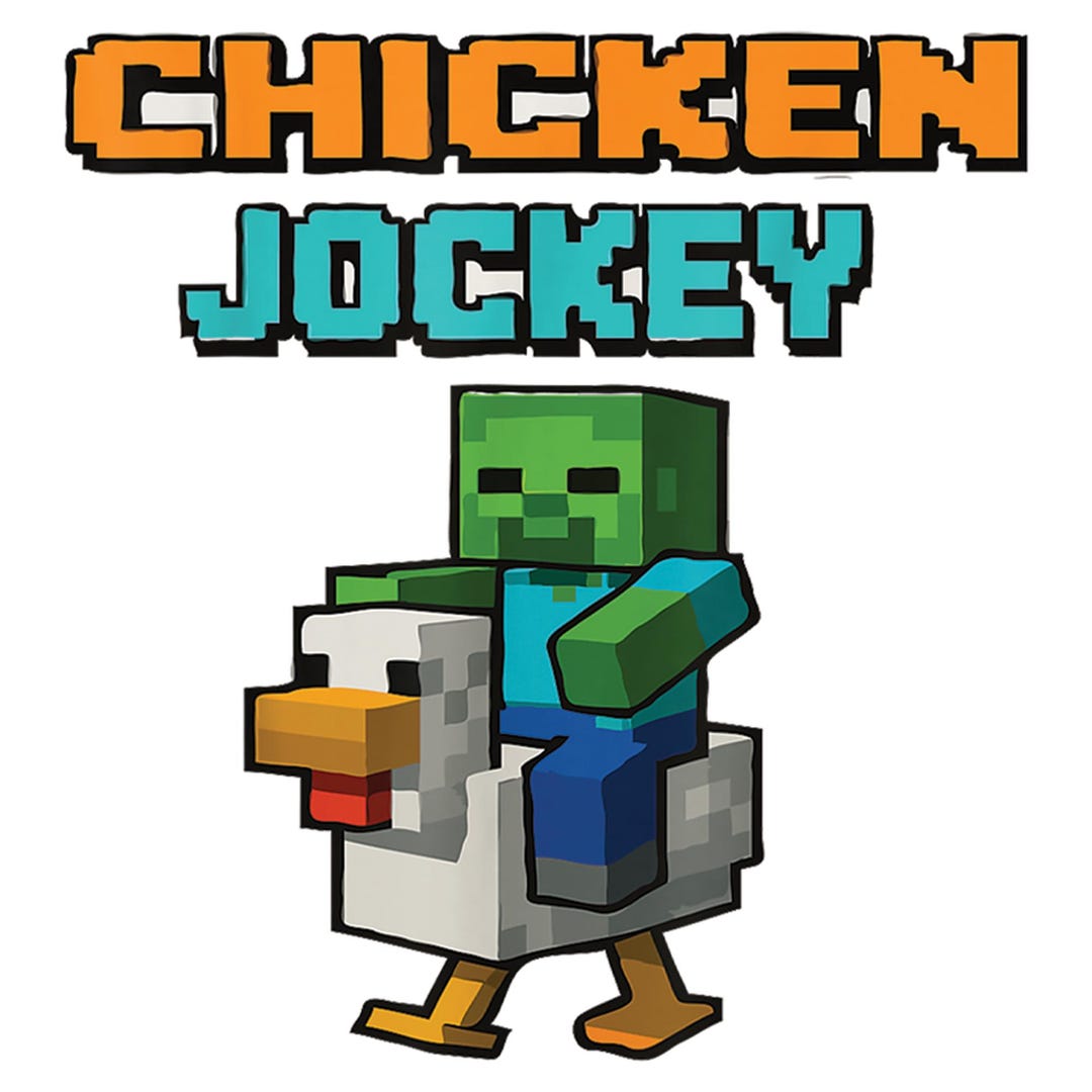 Minecraft Chicken Jockey PNG – Funny Zombie Pixel Art Design ...