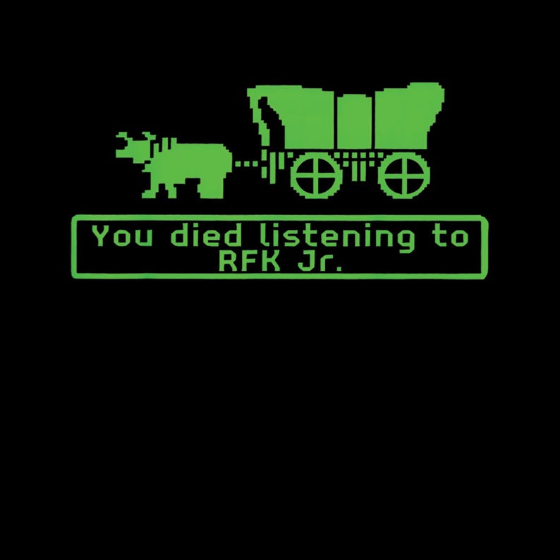 You Died Listening to RFK Jr PNG | Retro Pixel Art Meme | Oregon Trail ...