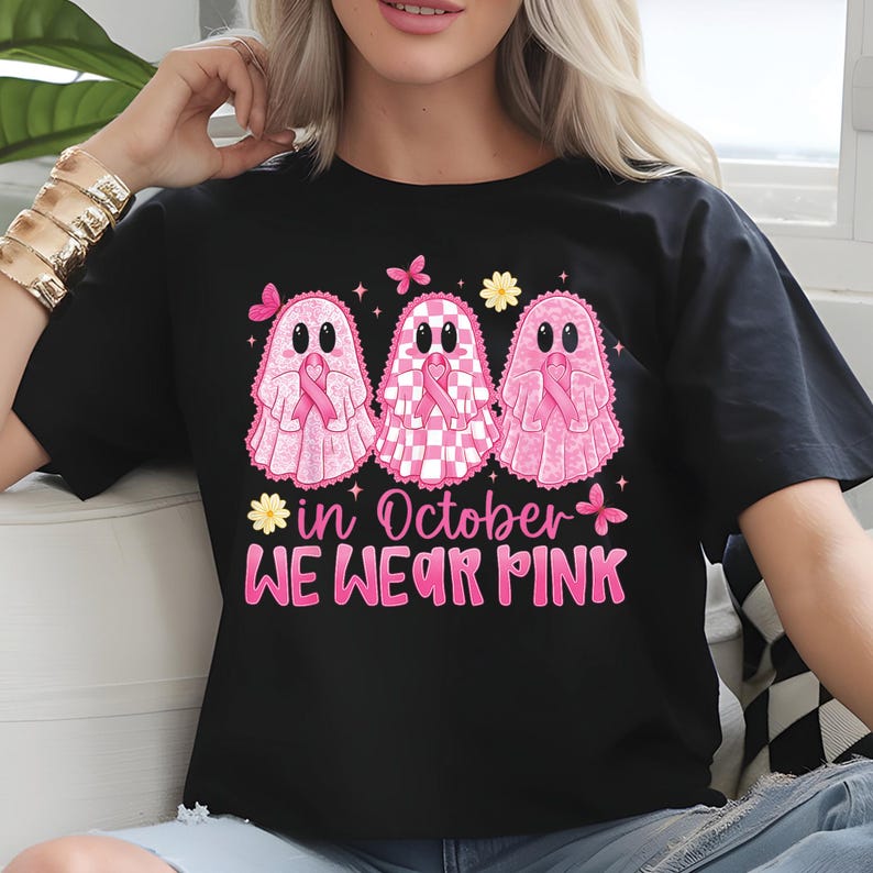 Pink Ghosts Breast Cancer Awareness PNG: Spooky Halloween Clipart ...