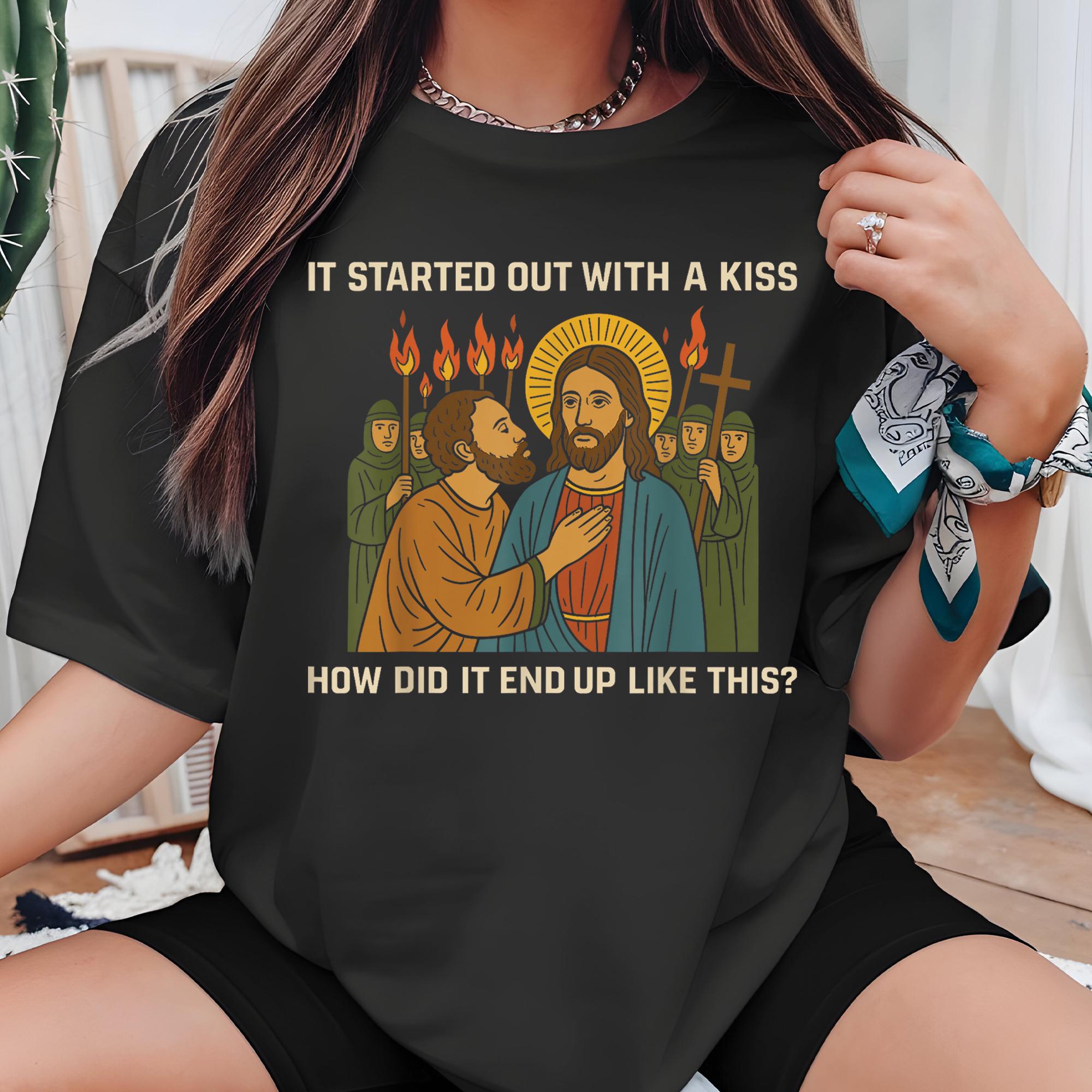 Judas Kiss Meme Art: Funny Religious Parody Design (PNG Digital ...