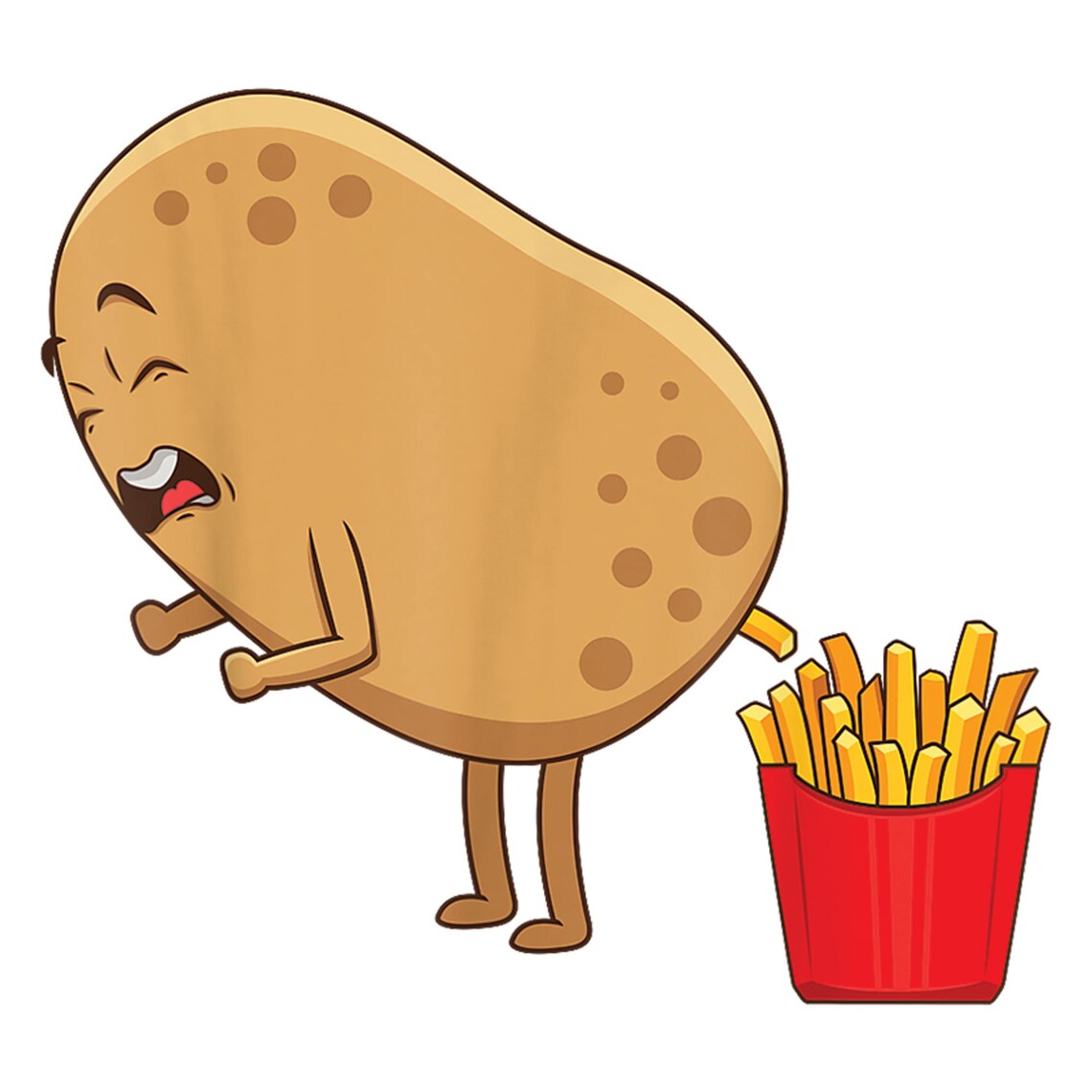 Funny Potato Fry Shirt PNG | Absurd Food Humor Design | Crying Potato ...