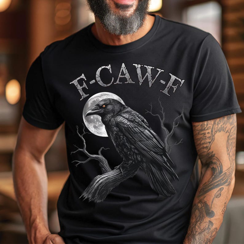 Funny F-caw-f Gothic Crow PNG T-shirt Design: F-caw-f Raven Art ...