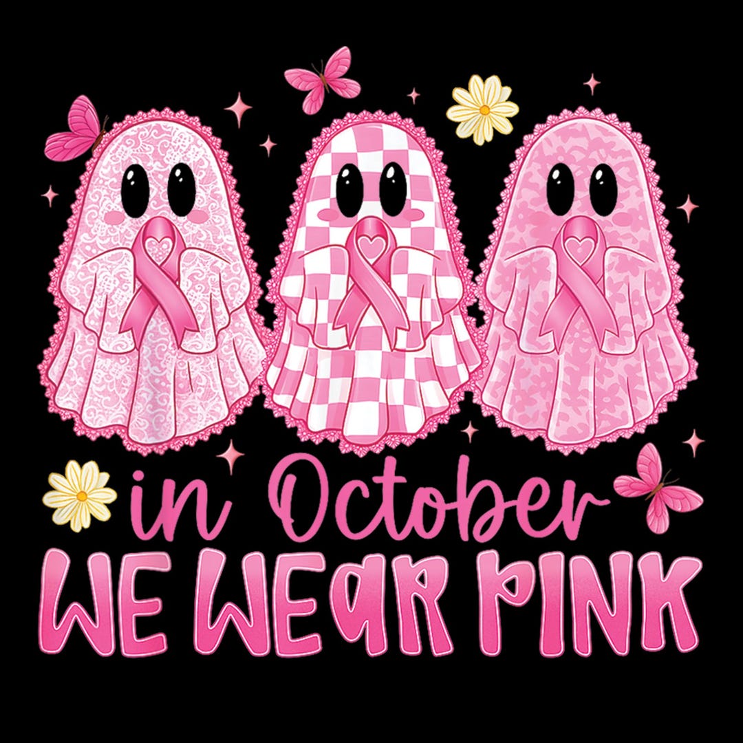Pink Ghosts Breast Cancer Awareness PNG: Spooky Halloween Clipart ...