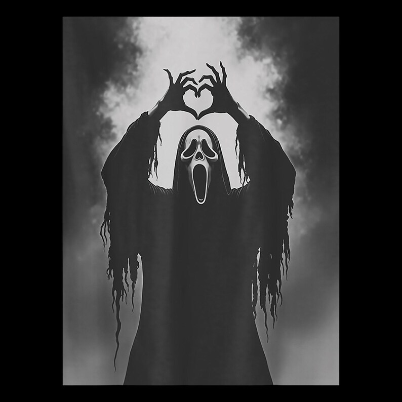 Scream Ghostface Heart Halloween Graphic Tee (digital PNG) - Etsy