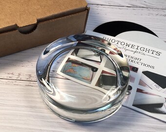 Large Round Paperweight Frame Glass Paperweights Designed to | Etsy