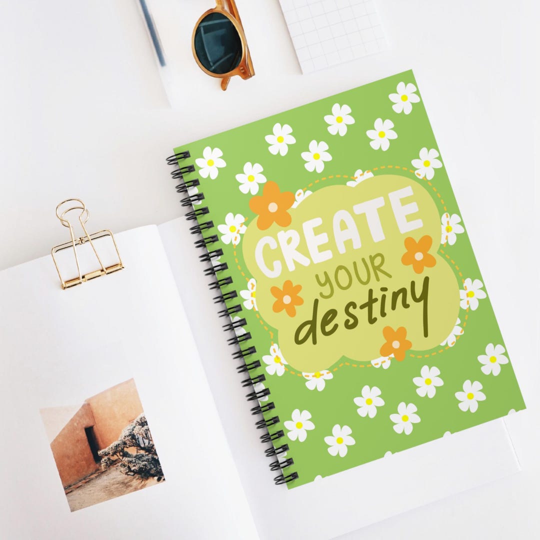 Create Your Destiny Spiral Notebook, Inspirational Journal, Floral ...