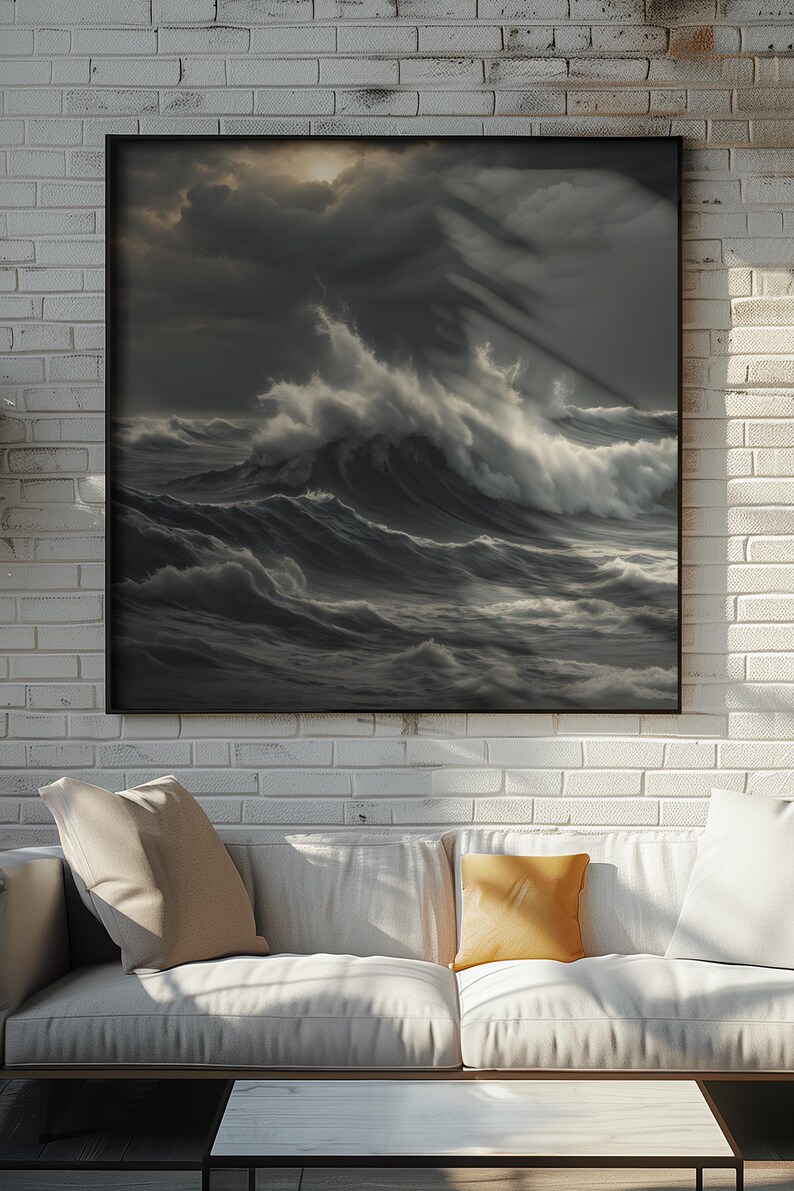 Ocean Wave Print, Nautical Wall Art, Coastal Home Decor, Seascape ...