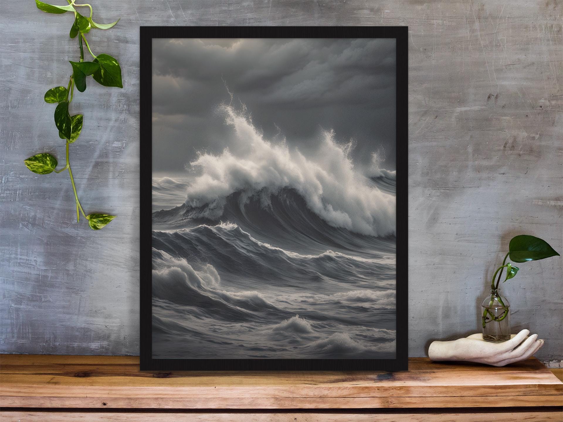 Ocean Wave Print, Nautical Wall Art, Coastal Home Decor, Seascape ...