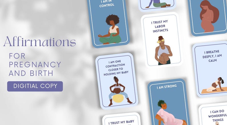 Pregnancy and Birth Affirmation Cards for Women of Color - Etsy