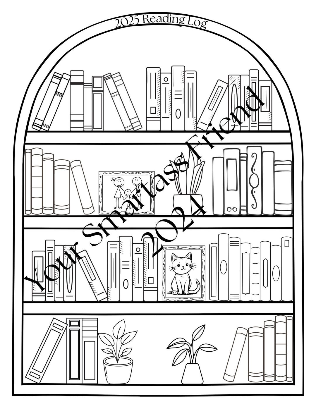 Reading Log Coloring Pages - Book Tracker Coloring Pages - Two Page ...