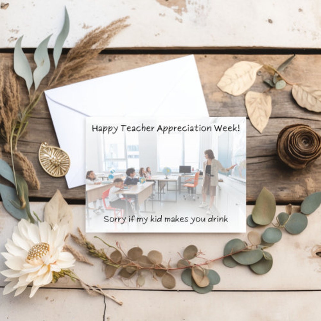 Funny Teacher Appreciation Card - Teacher Appreciation Week - Etsy