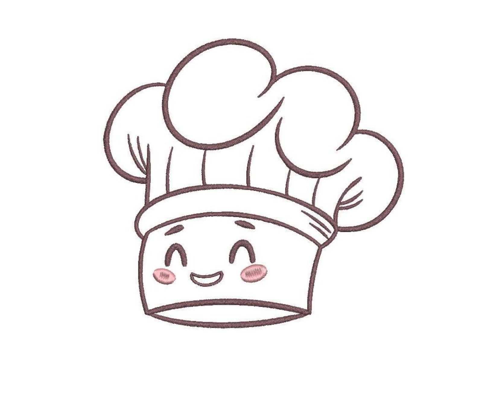Chef Hat Embroidery Design, Kitchen Accessories (digital Download, 4 ...
