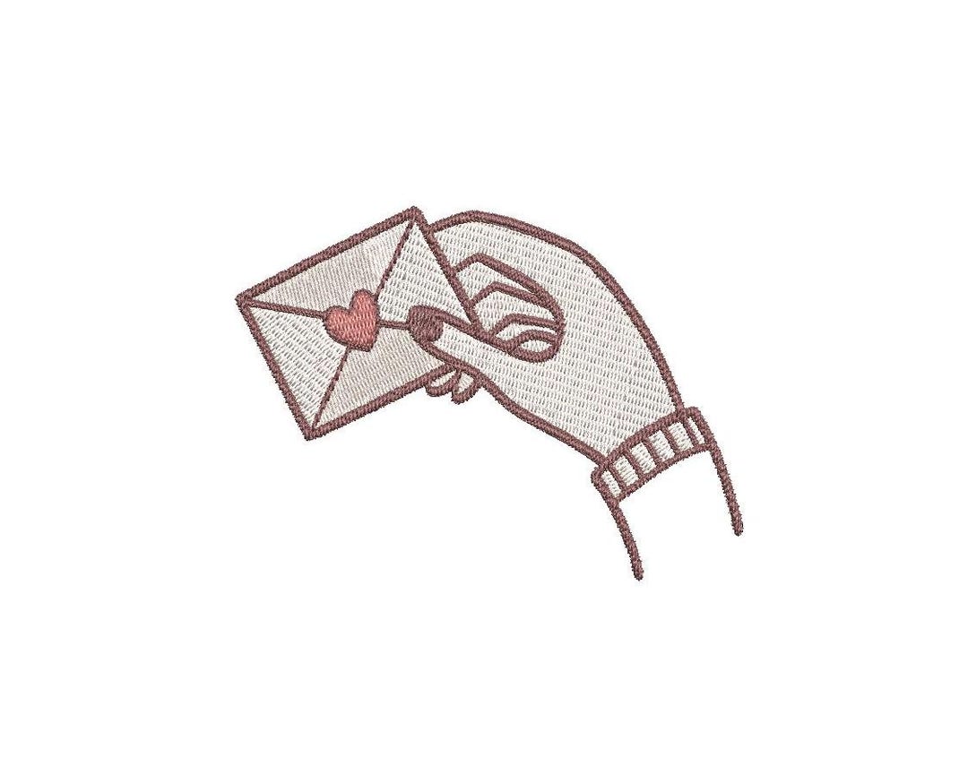 Sending Love Envelope Embroidery Design – 4 Sizes – Instant Download ...