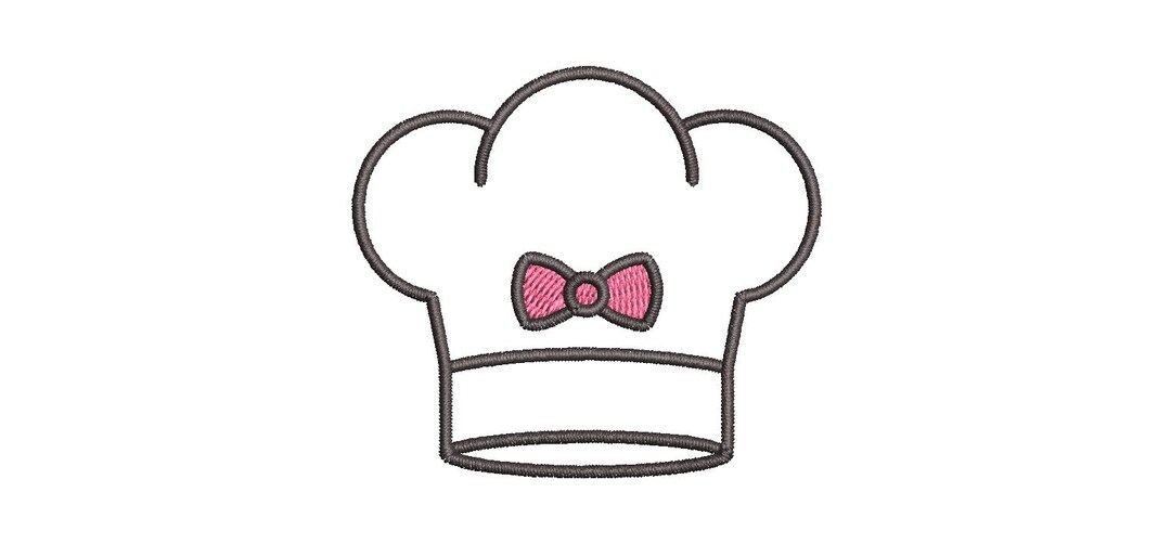 Chef Hat With Bow Embroidery Design: Kitchen Motif (instant Download ...
