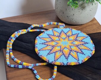 Hand Beaded Native American Medallion Benjamin - Etsy