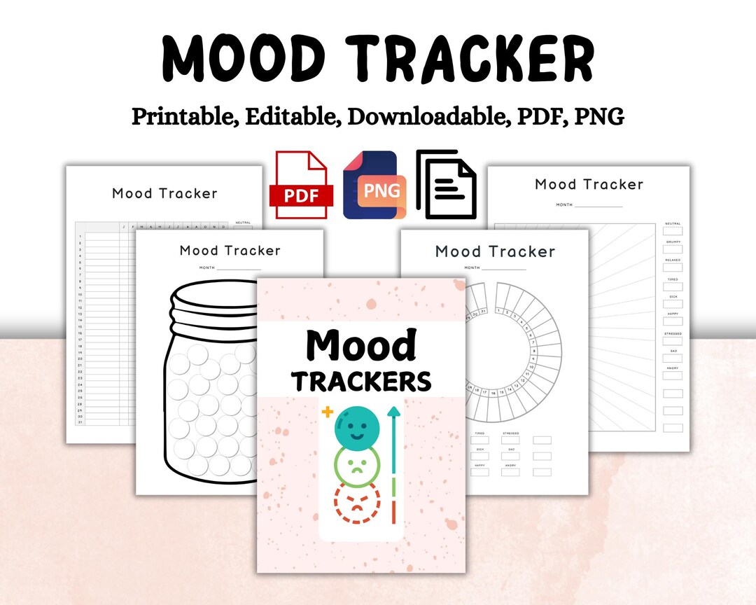 Mood Tracker Journal: Digital Templates for Emotional Wellbeing and ...