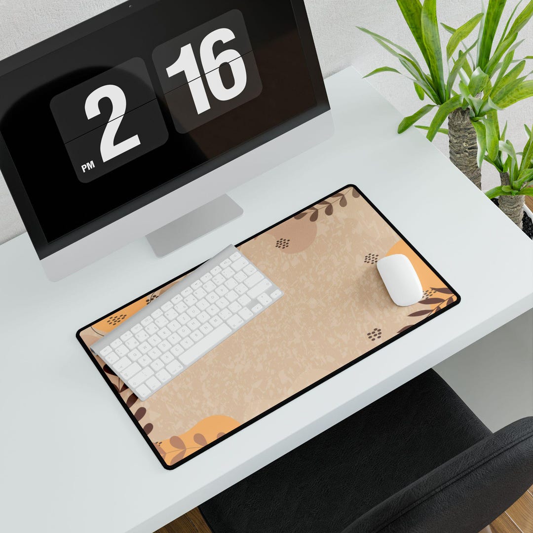 Neutral Boho Computer Desk Mat - Etsy