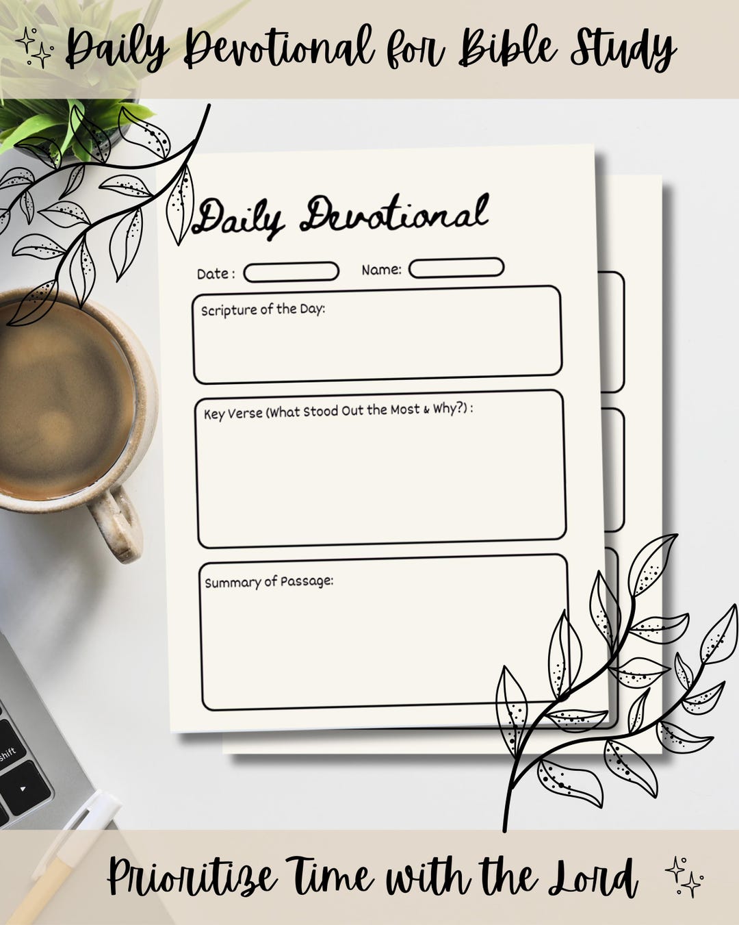 Guided Daily Devotional | Bible Study | Digital Download | Pdf Print - Etsy