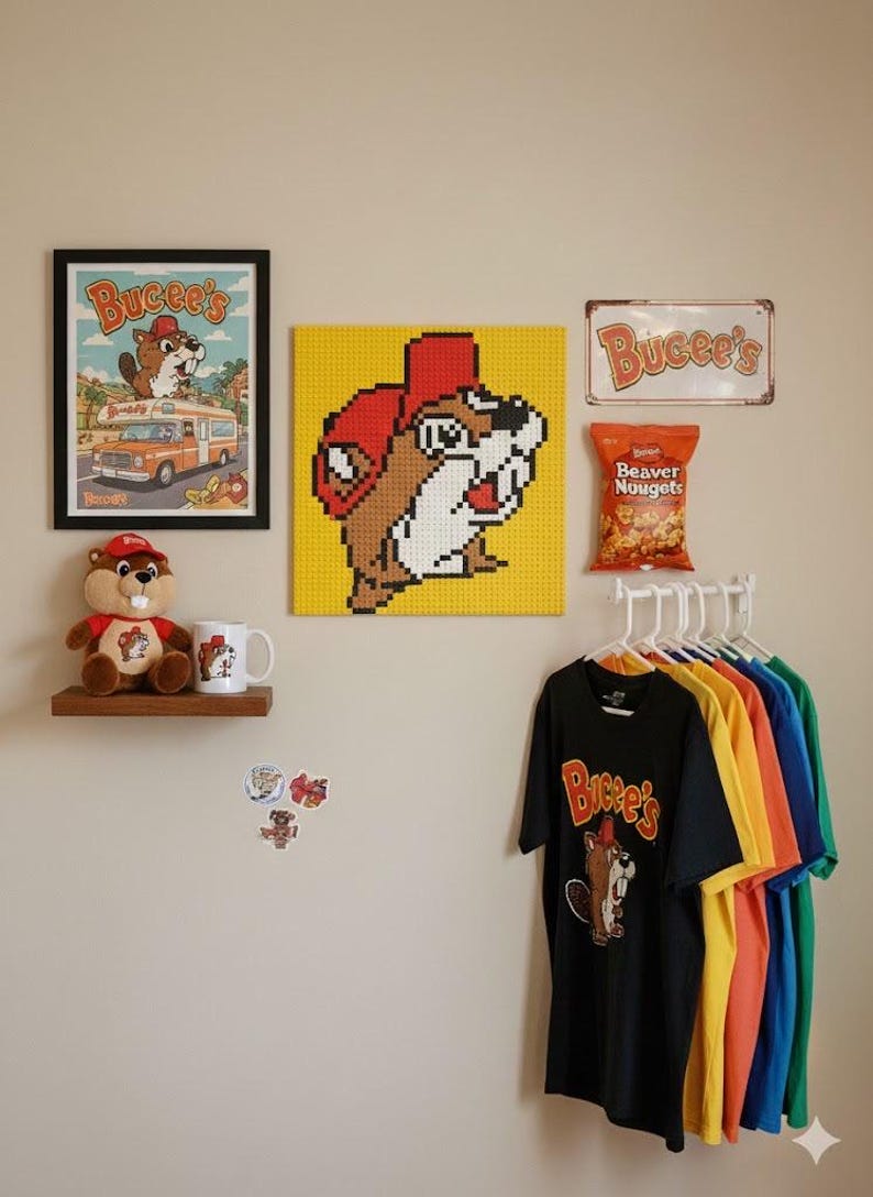 Buc-ees Pixelated Brick Wall Art - Etsy