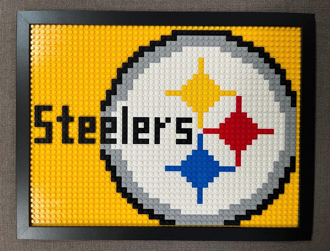 Pittsburgh Steelers Pixelated Brick Wall Art Framed - Etsy