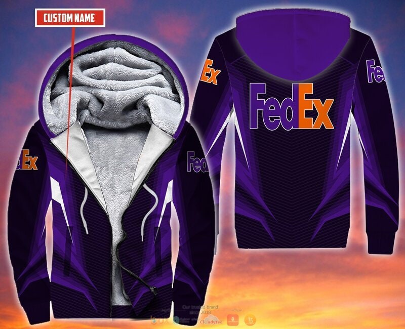 Fedex Ground Armor Custom Name Fleece Hoodie For Delivery Driver