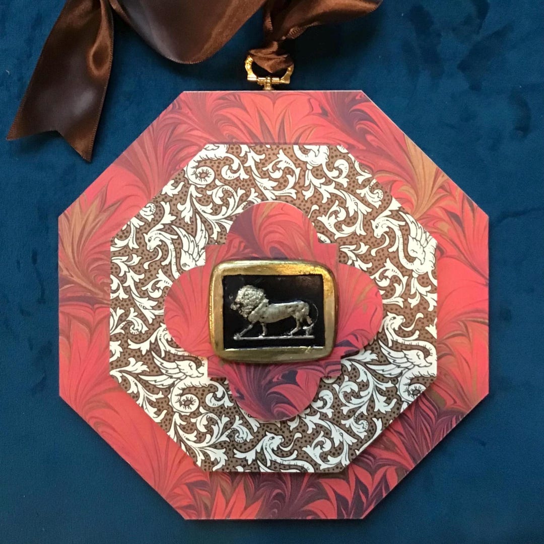 Cartouche No.2 - Multilayered Marbled Paper and Black Wax Intaglio Wall ...