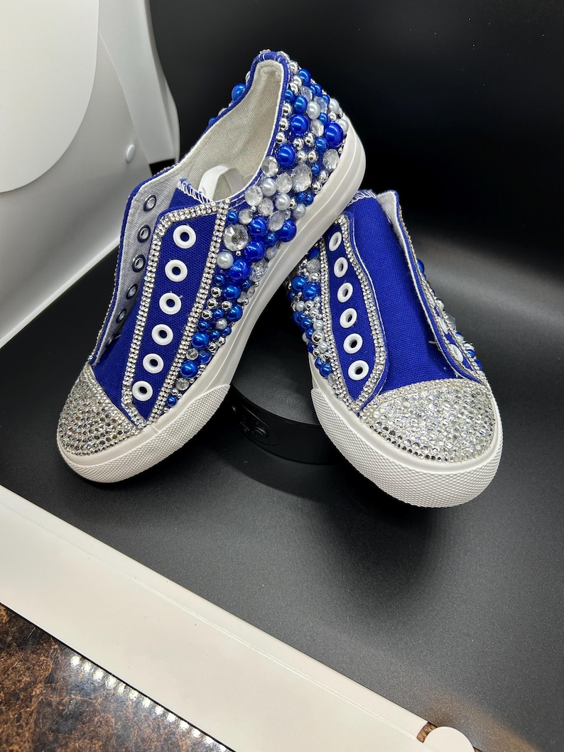 Customized Blinged Canvas Tennis Shoes - Etsy