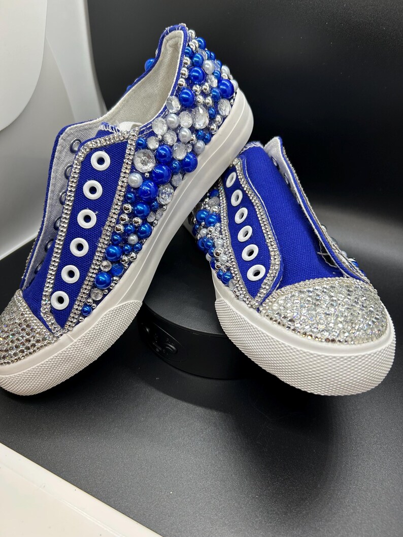 Customized Blinged Canvas Tennis Shoes - Etsy