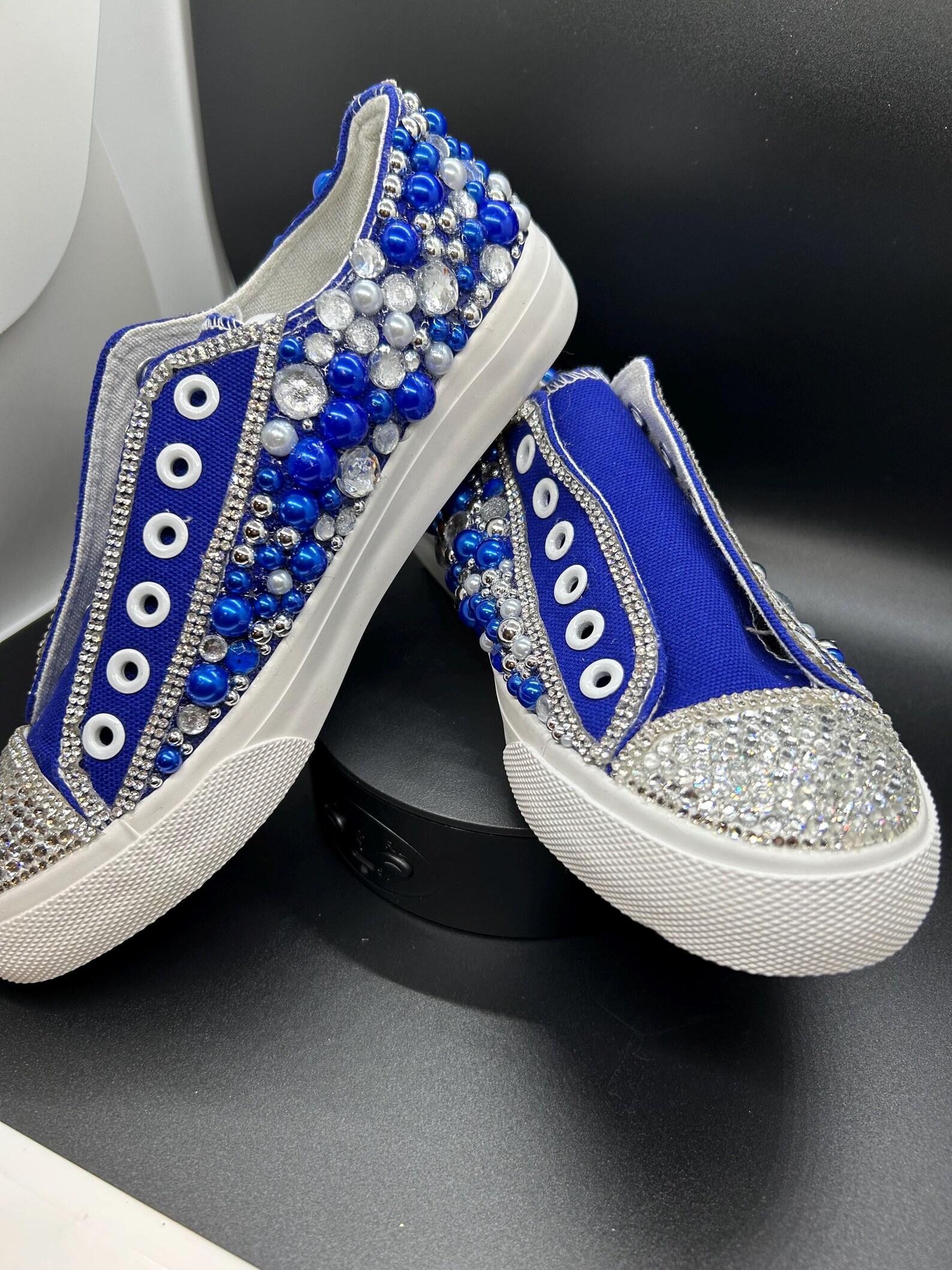 Customized Blinged Canvas Tennis Shoes - Etsy