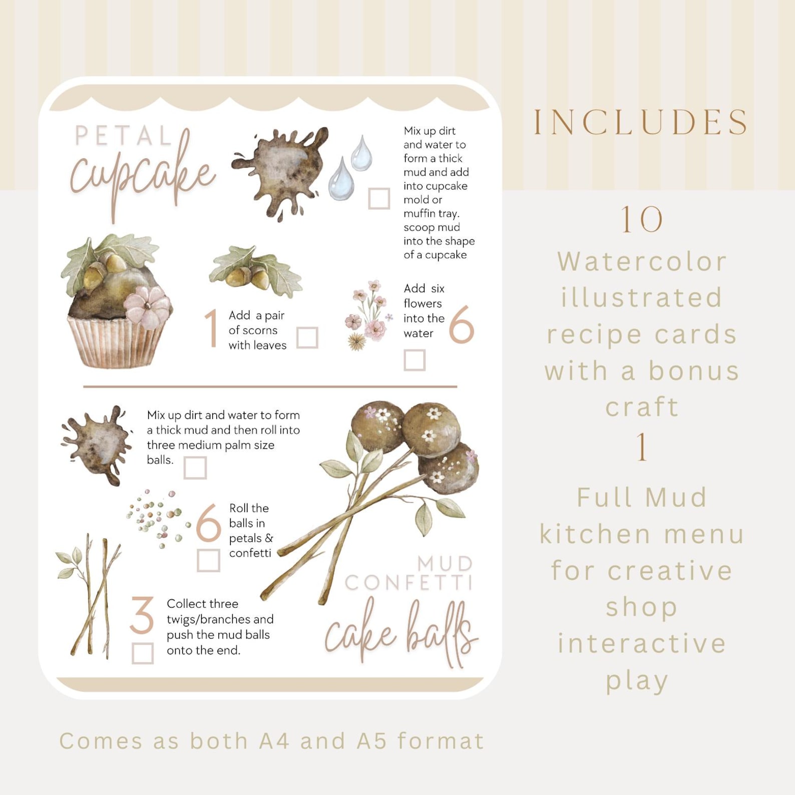 Learning and Play Printable: Outdoor Mud Kitchen Recipes and Counting ...